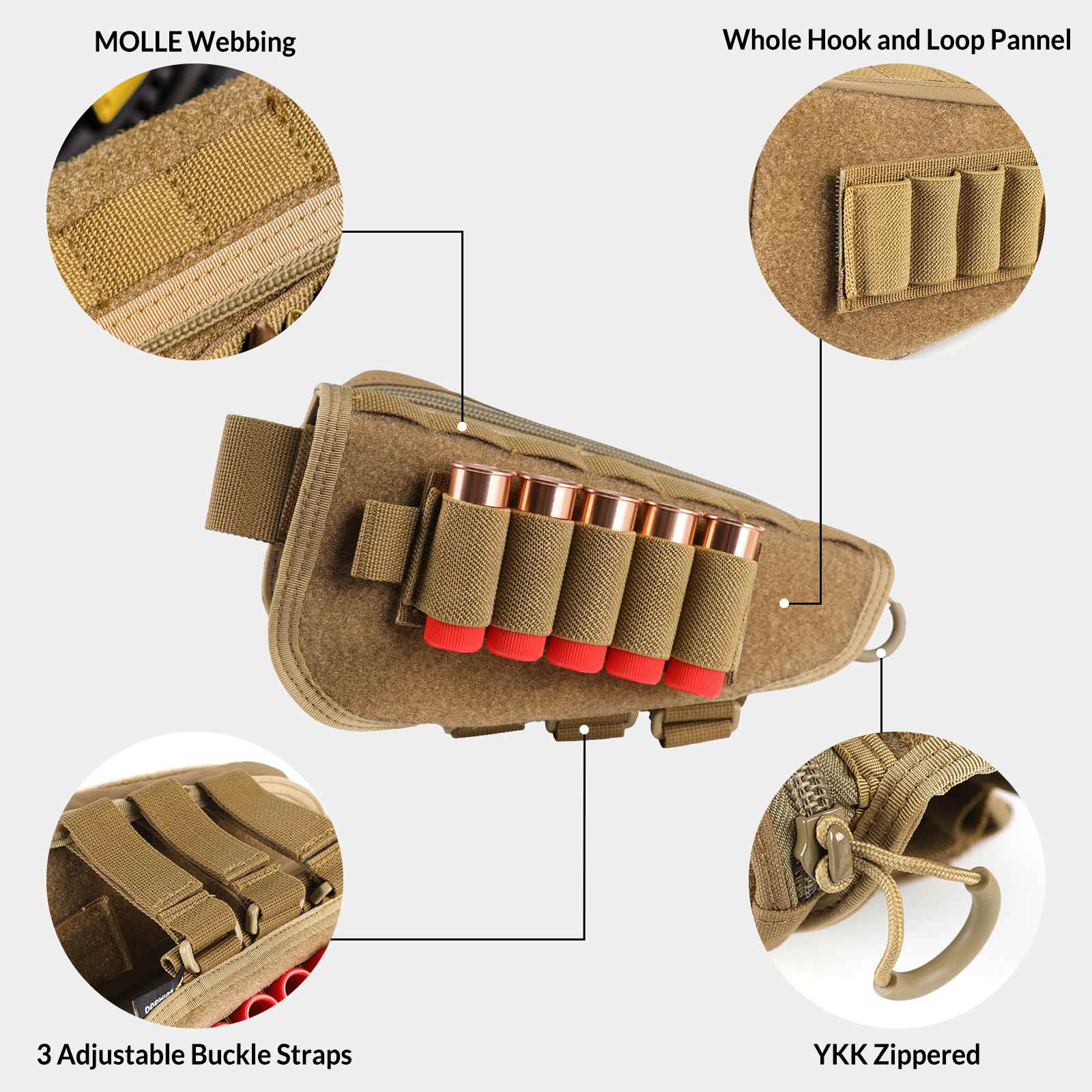 Tactical Gunstock Pouch Buttstock Shotgun Rifle Shell Holder ...