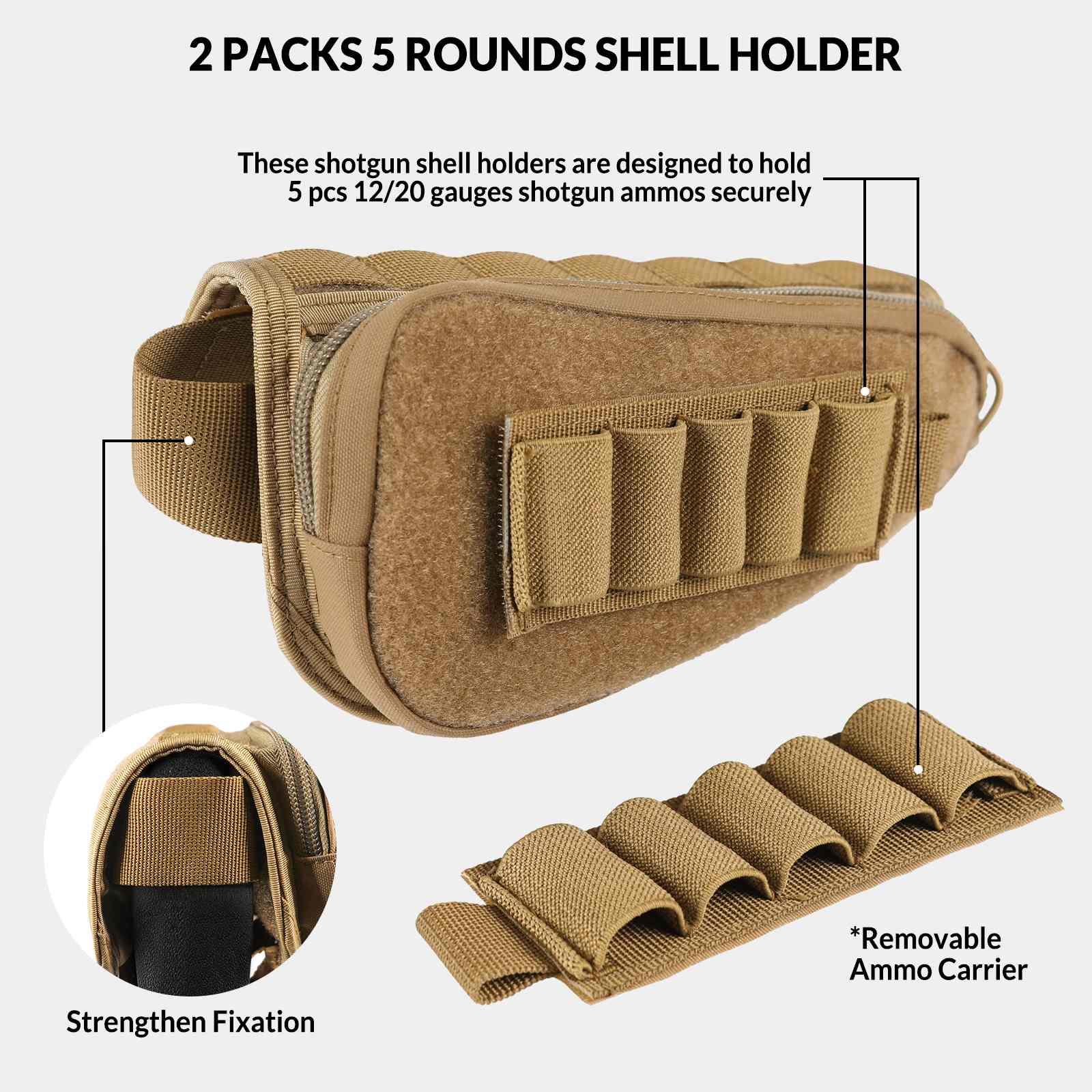 Tactical Gunstock Pouch Buttstock Shotgun Rifle Shell Holder ...