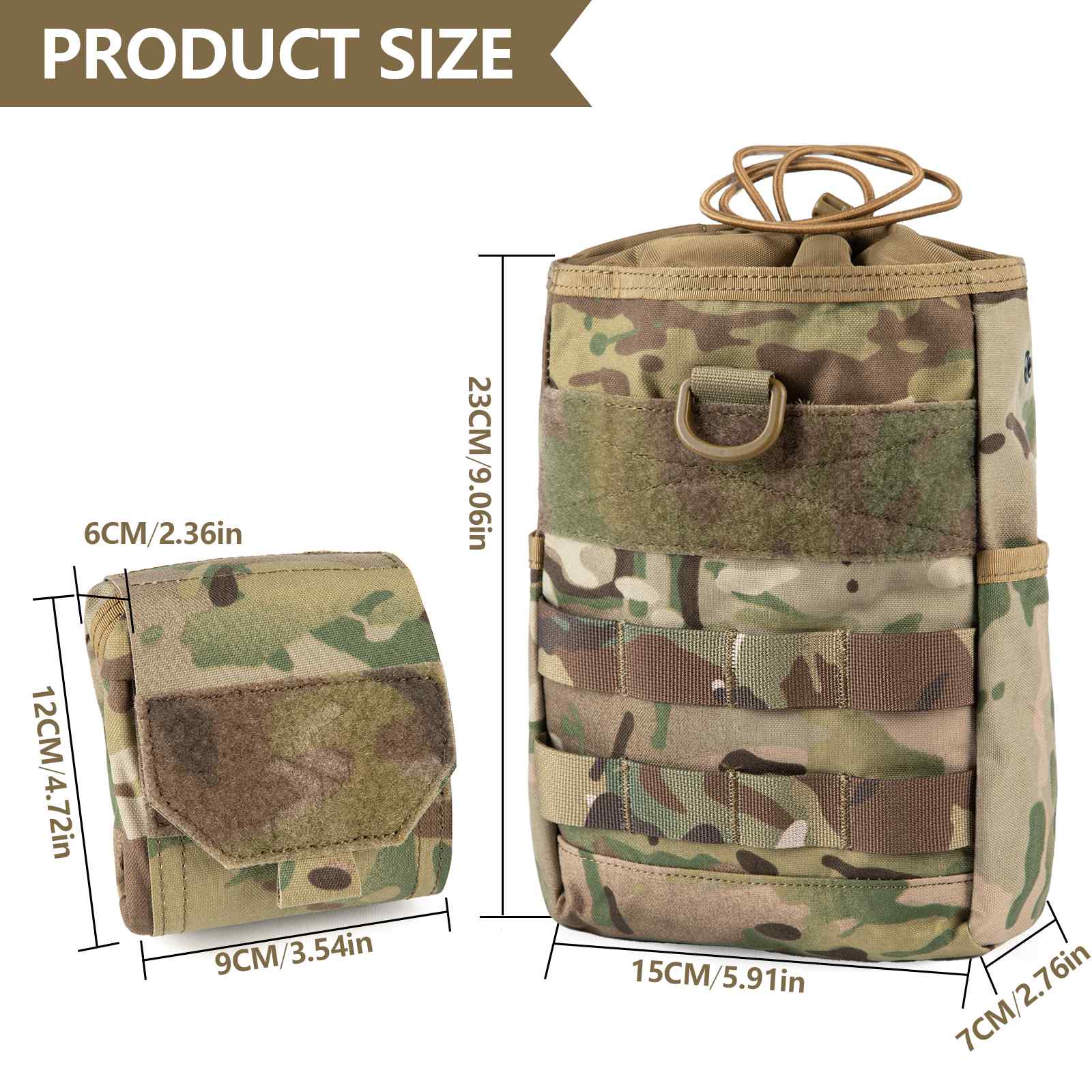Tactical Dump Pouch Molle Storage Bag Tactical Waist Bag, Drawstring F ...